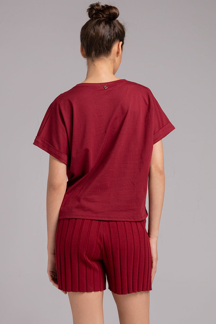 Cotton Short in Dark Red | Touche Collection – Touche Internacional